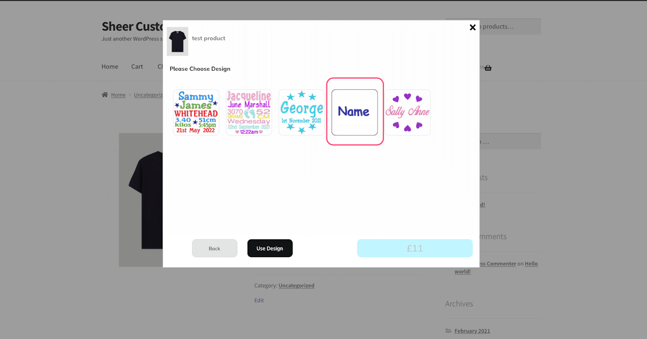 Add your Embroidery Designs - Sheer Custom