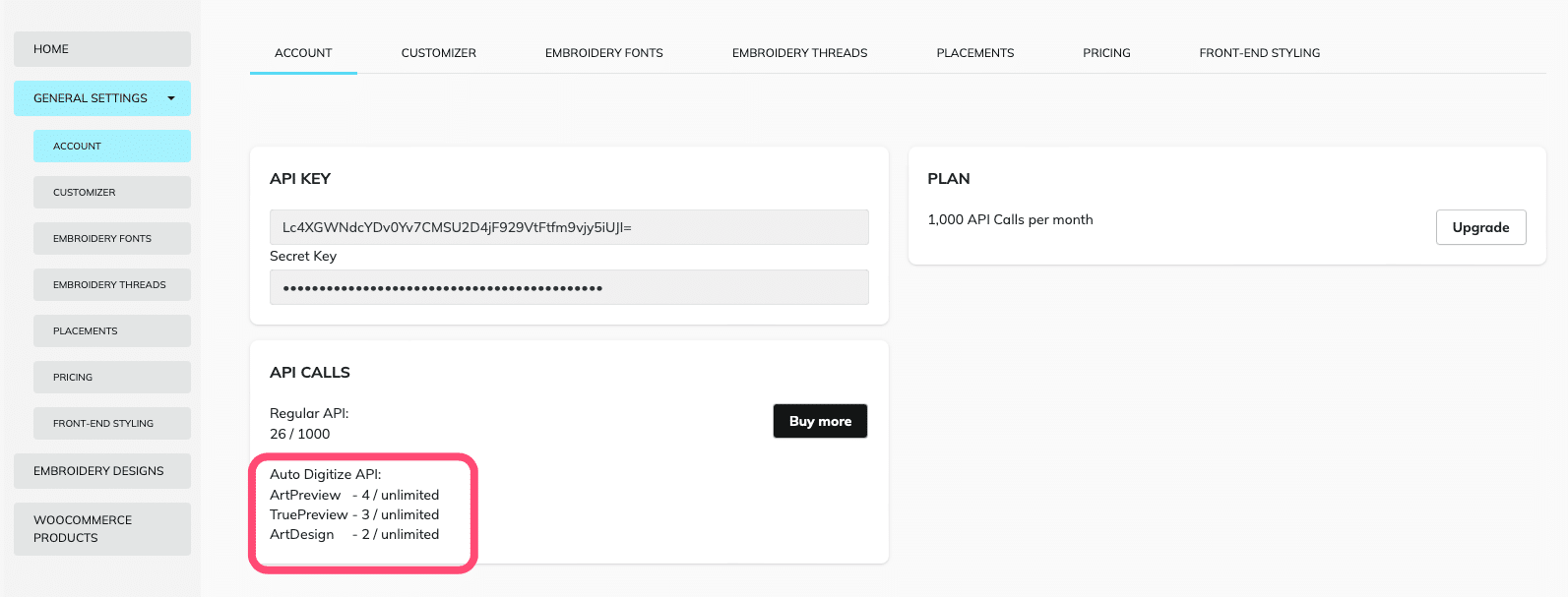 Track API Call Usage in Dashboard - Sheer Custom